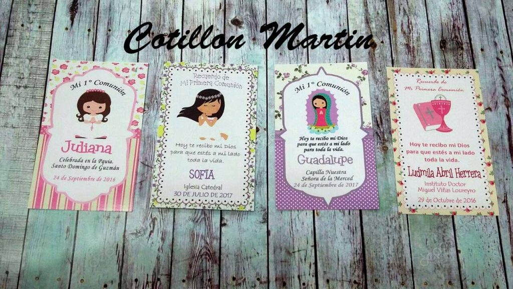 Estampas de Comunión personalizadas x 16 unidades - Cotillón Martín