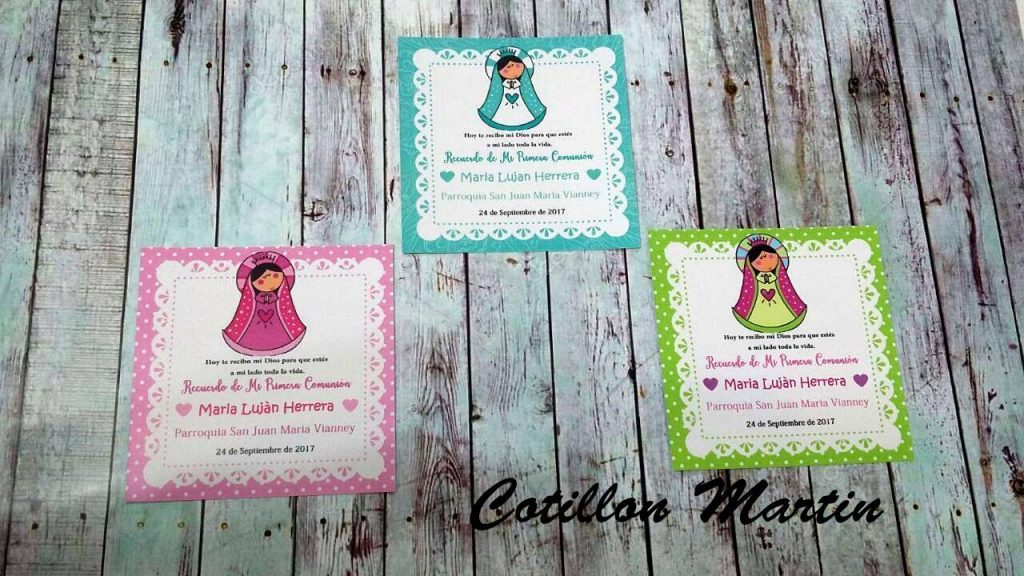 Estampas de Comunión personalizadas x 16 unidades - Cotillón Martín