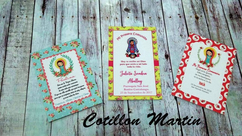 Estampas de Comunión personalizadas x 16 unidades - Cotillón Martín