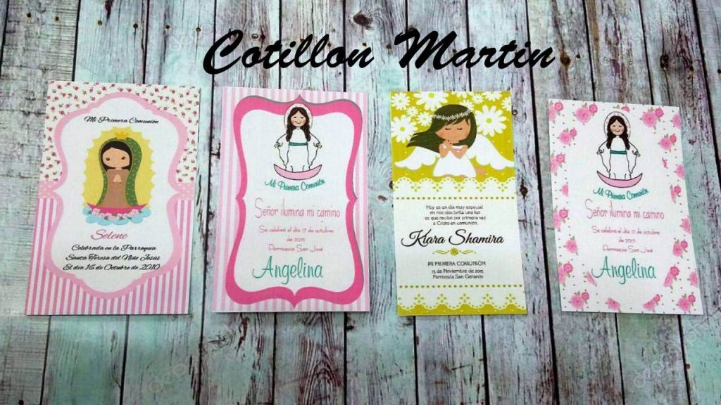 Estampas de Comunión personalizadas x 16 unidades - Cotillón Martín