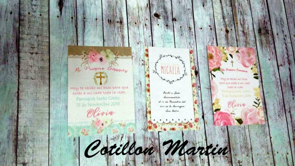 Estampas de Comunión personalizadas x 16 unidades - Cotillón Martín