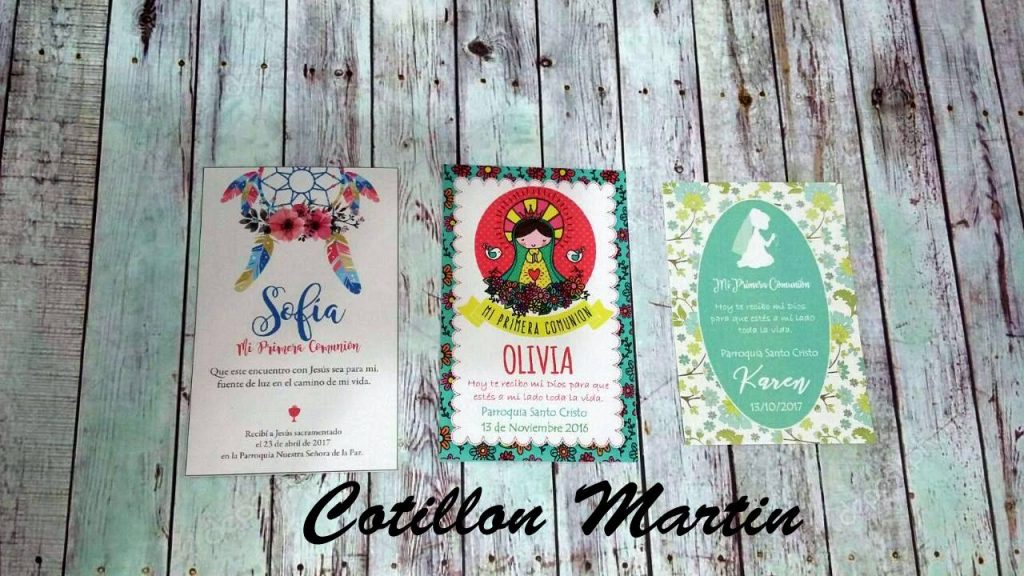 Estampas de Comunión personalizadas x 16 unidades - Cotillón Martín
