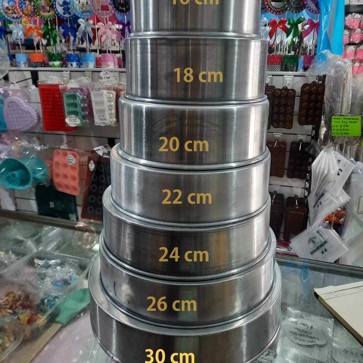 Molde de aluminio bizcochuelo de 30 cm de diámetro y 6 cm de alto ...