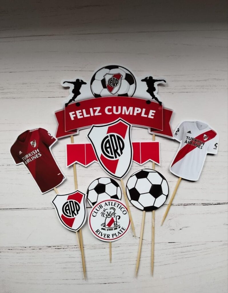 Adorno de torta Toppers personajes infantiles River Plate - Cotillón Martín